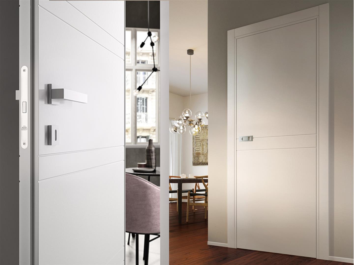 Porte bianche classiche Garofoli Miraquadra e Mirabilia