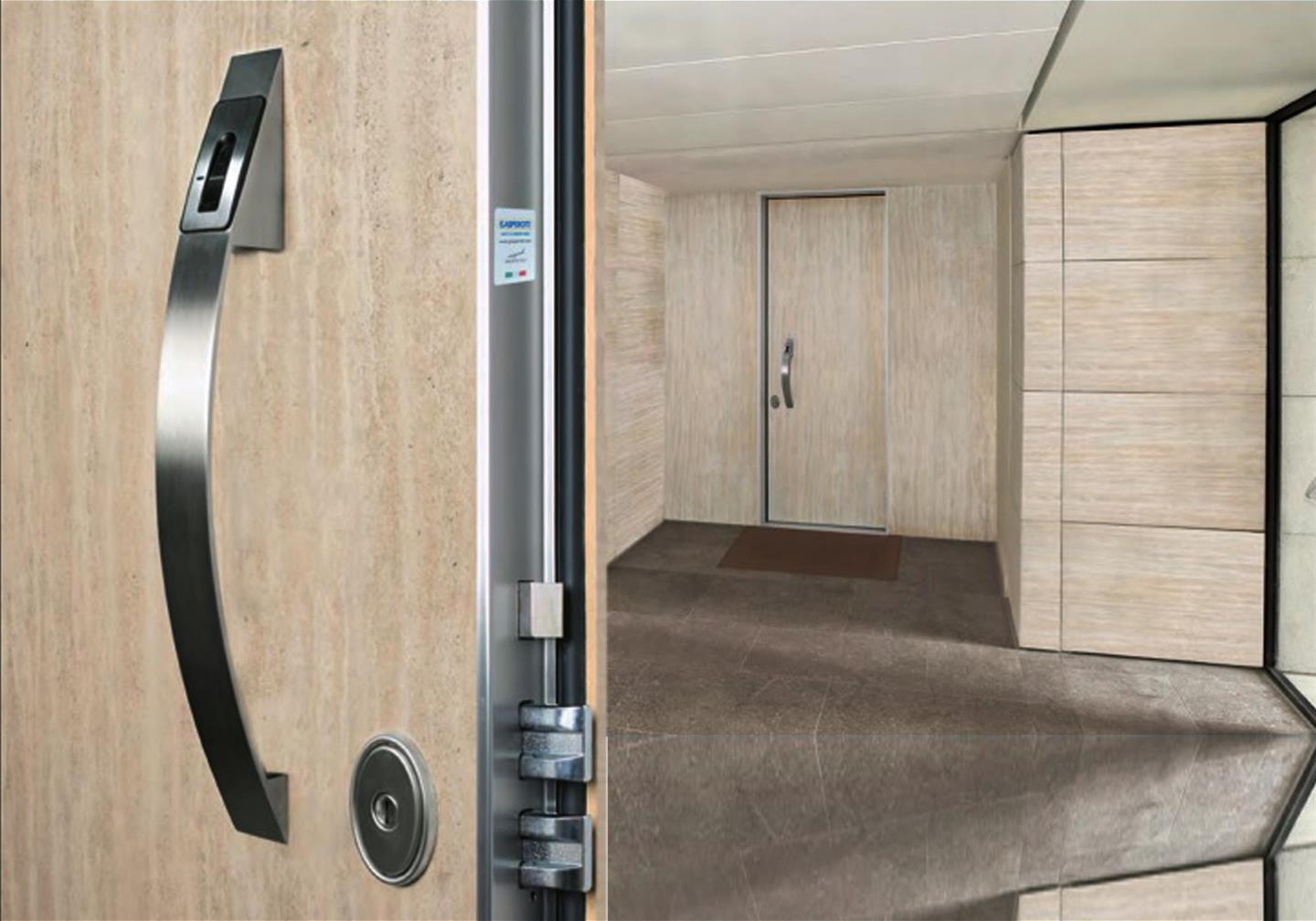 Porta blindata automatica con lettore di impronte classe 4